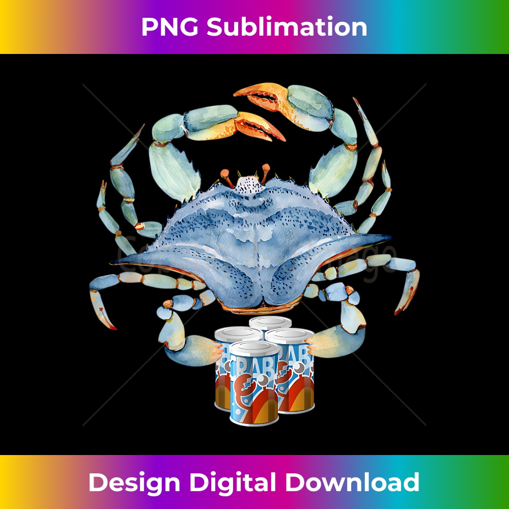 Blue Crab Holding Beer Funny Crab Tank T - Timeless PNG Subl | Inspire ...