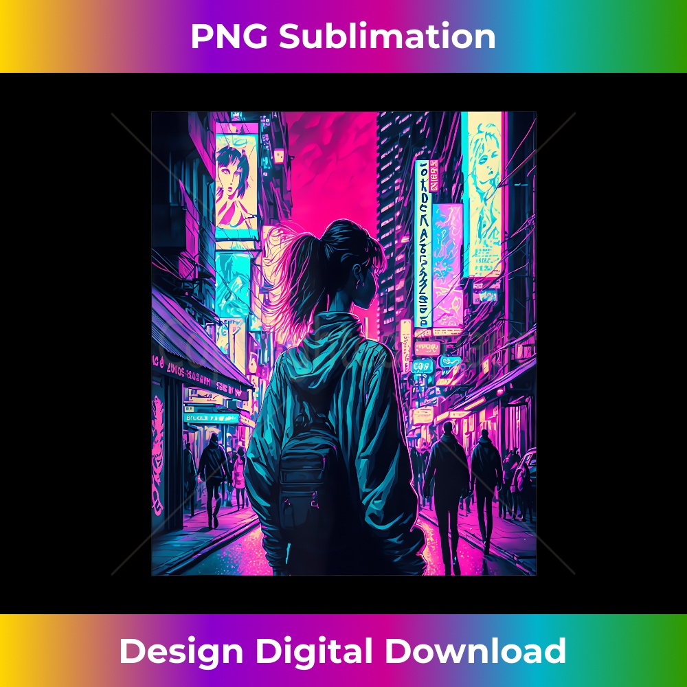 Anime Girl Waifu in Tokyo Tank - Artisanal Sublimation PNG F - Inspire ...