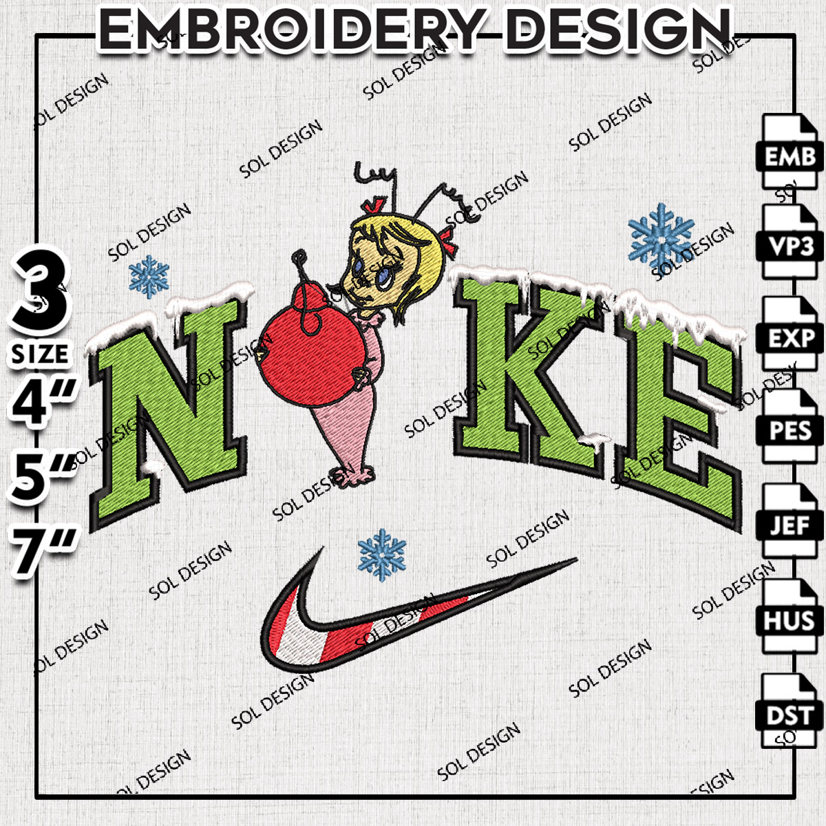 Nike Cindy Lou Who Embroidery Files, Christmas Grinch Embroi | Inspire ...