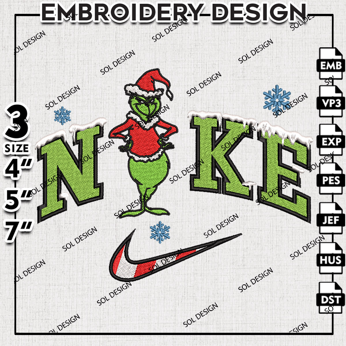 Nike Grinch Embroidery Files, Christmas Grinch Embroidery De - Inspire ...