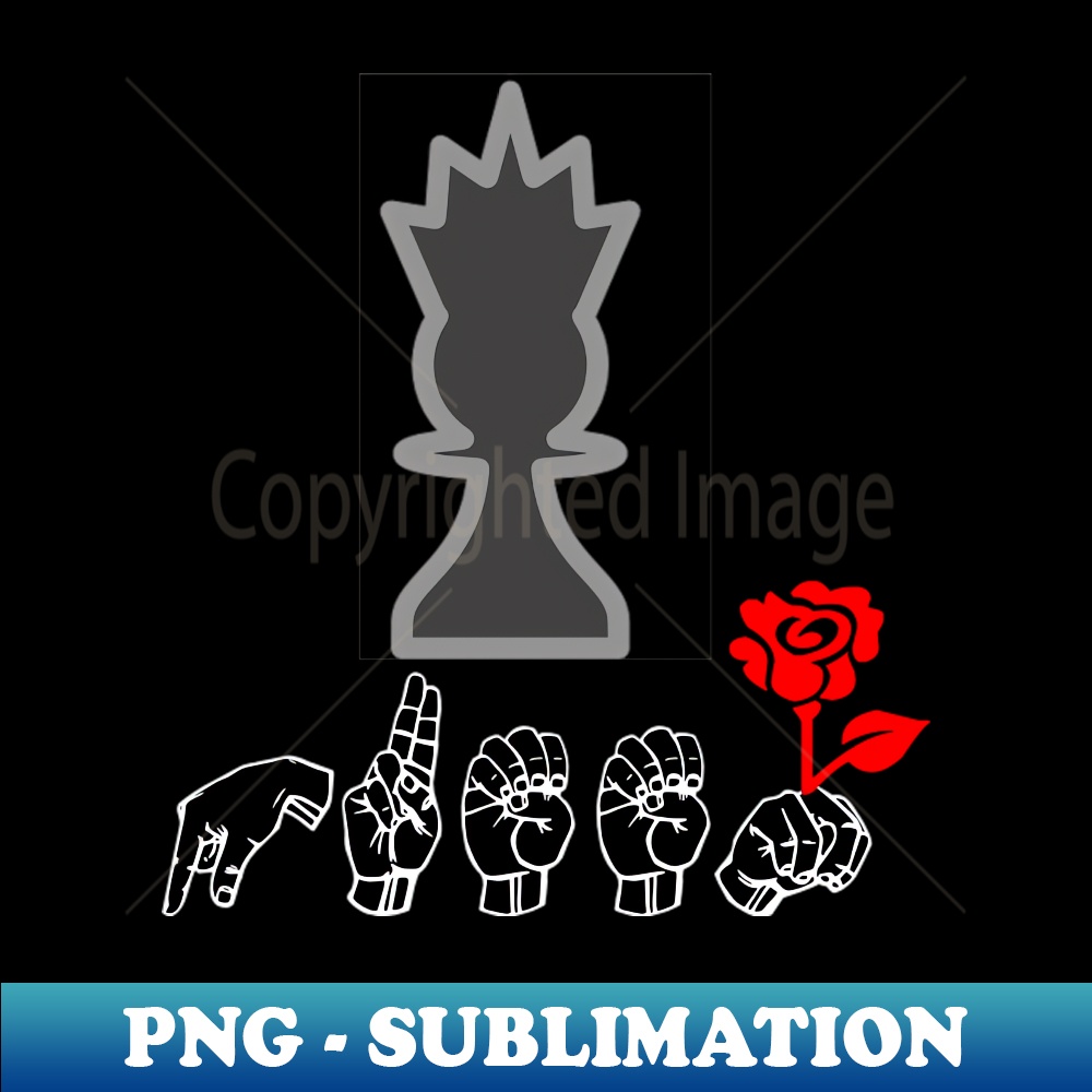 QUEEN sign plus chess piece ASL Sign Language Design - Speci | Inspire ...