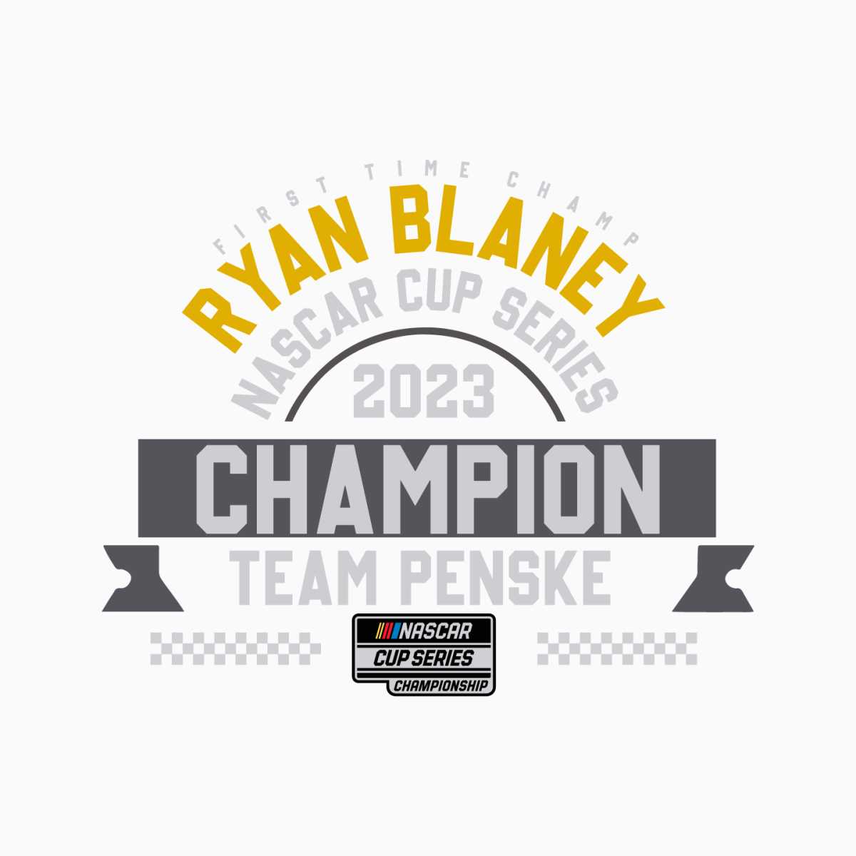 Retro Ryan Blaney NASCAR Cup Series Champion SVG File | Inspire Uplift