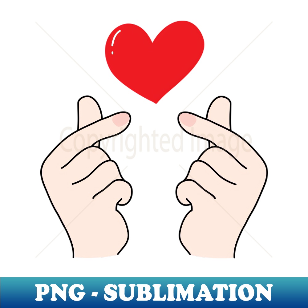 Double Finger heart Hand Sign - PNG Sublimation Digital Down - Inspire ...
