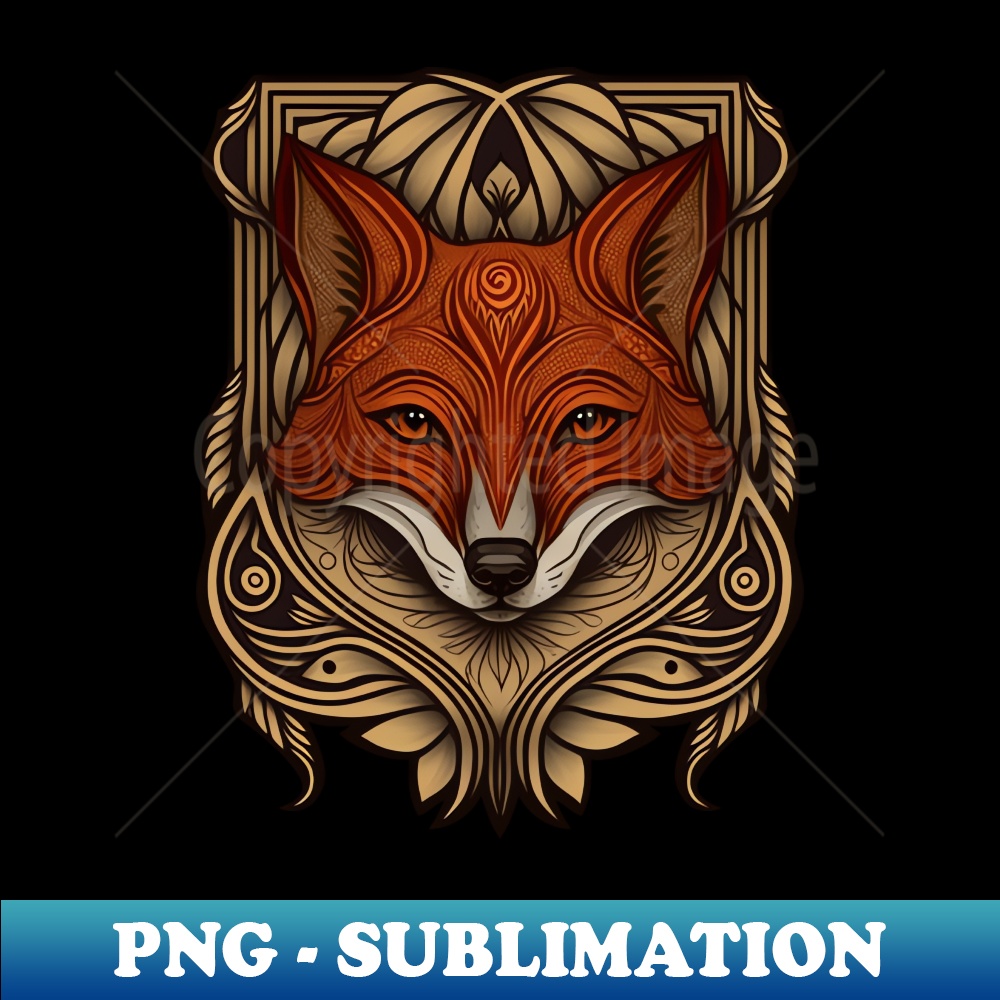 Art Nouveau Fox Logo - Signature Sublimation PNG File - Unlo - Inspire ...