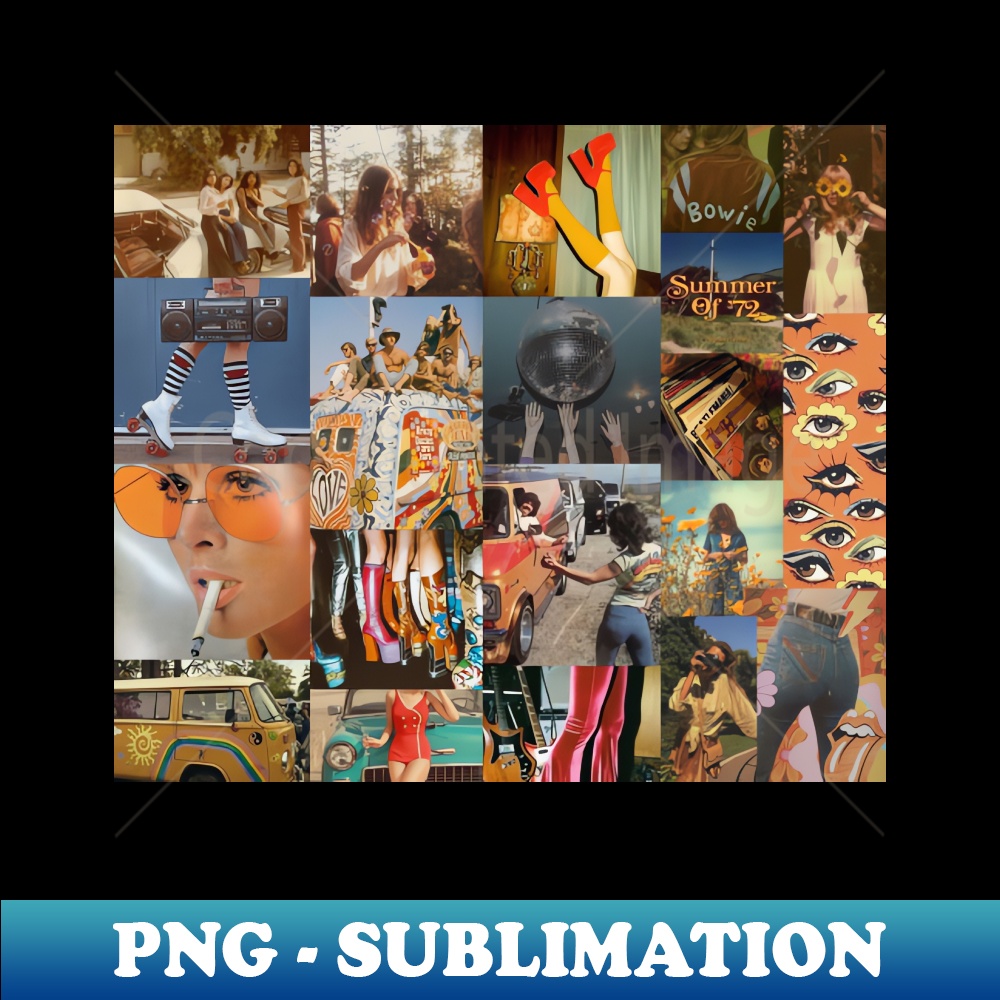 vintage 70s aesthetic collage - High-Resolution PNG Sublimat - Inspire ...