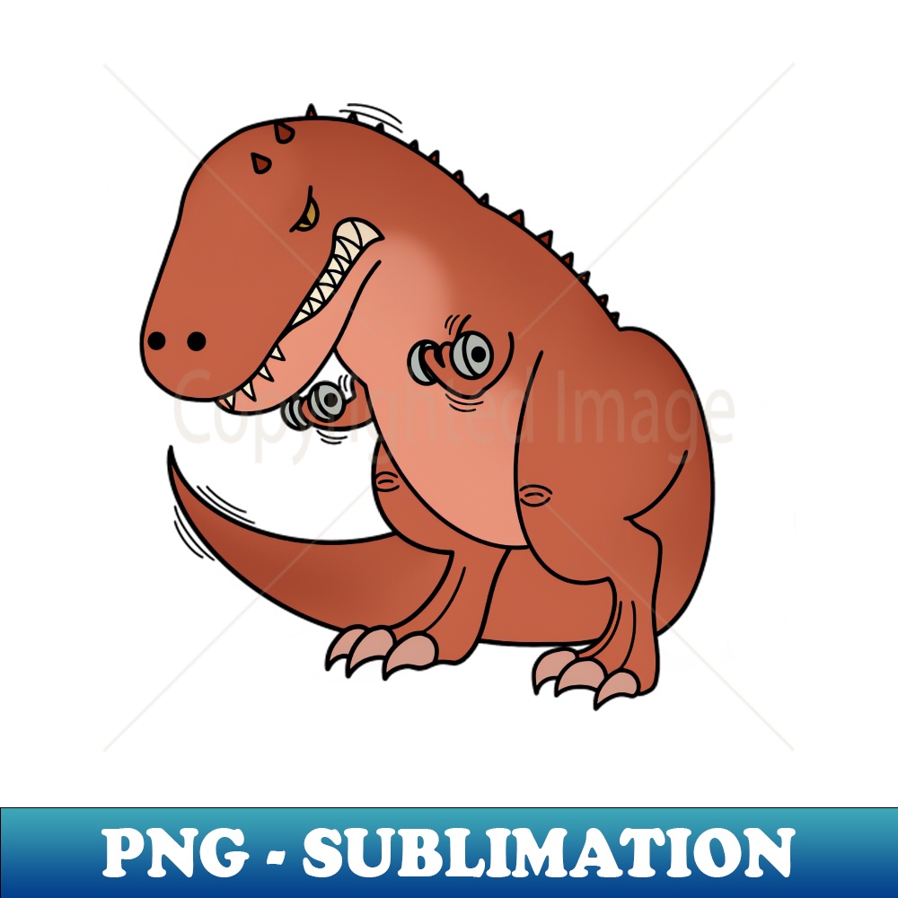 Funny T Rex lifting weights Funny Dinosaur - Aesthetic Subli - Inspire Uplift