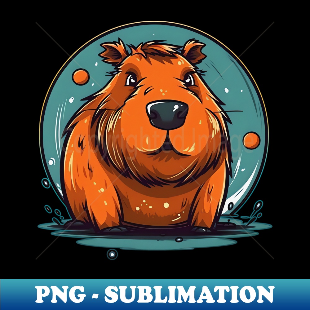 Capybara in pond - Retro PNG Sublimation Digital Download - | Inspire ...