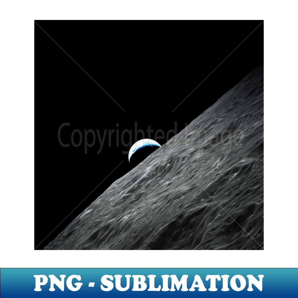 Earth Crescent Planet rises above the Moon horizon - Aesthet | Inspire ...