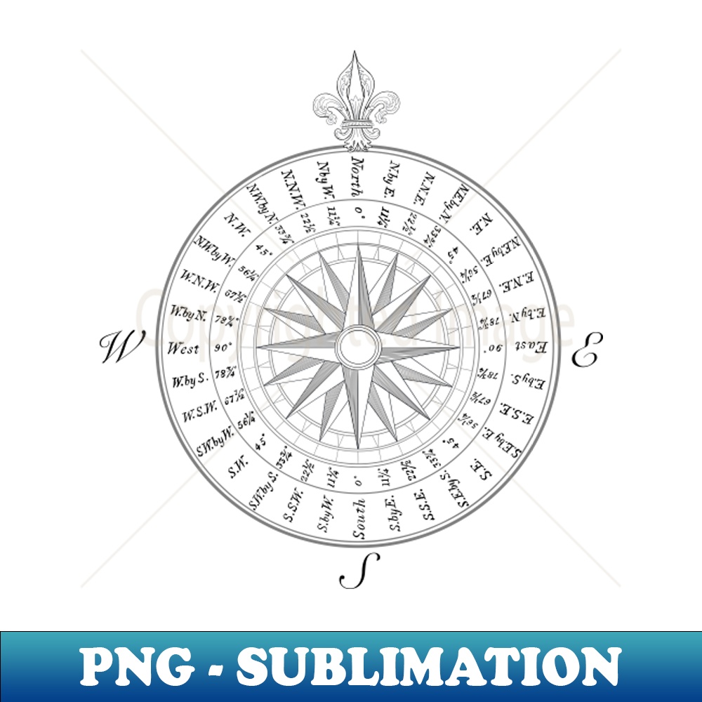 Elegant Nautical Compass Rose - Creative Sublimation PNG Dow | Inspire ...