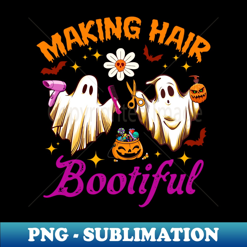 Funny Scary Ghost Hairdresser Halloween Making Hair Bootiful | Inspire ...