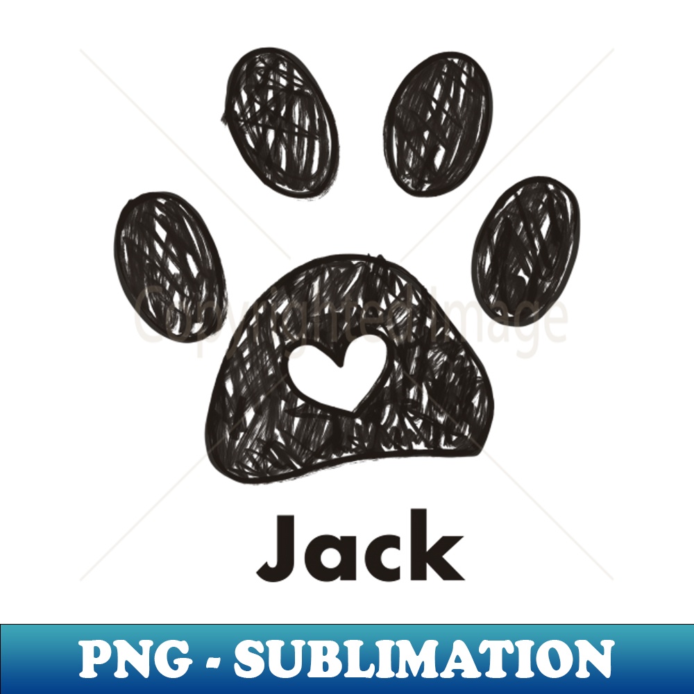 Jack name made of hand drawn paw prints - Unique Sublimation | Inspire ...