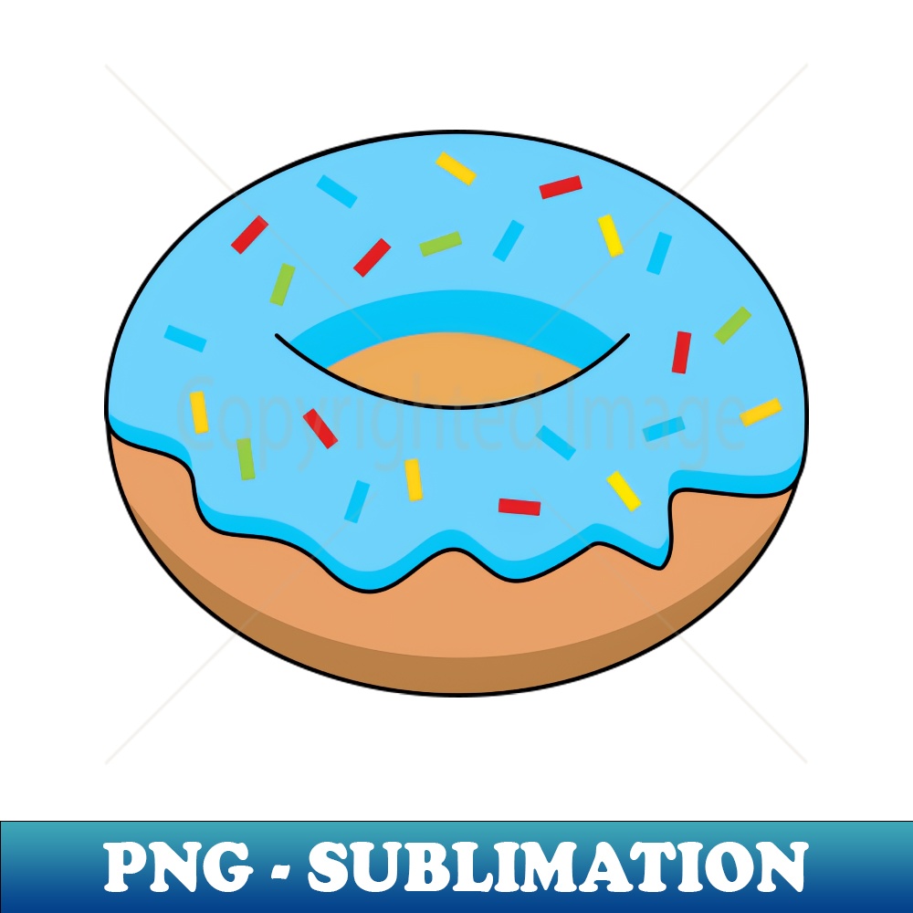 Blue Frosted Donut with Sprinkles Cartoon - Premium Sublimat | Inspire ...