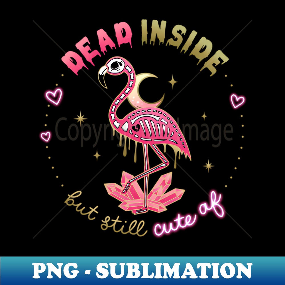 Dead Inside but still Cute AF Skeleton Flamingo w Moon Crys | Inspire ...