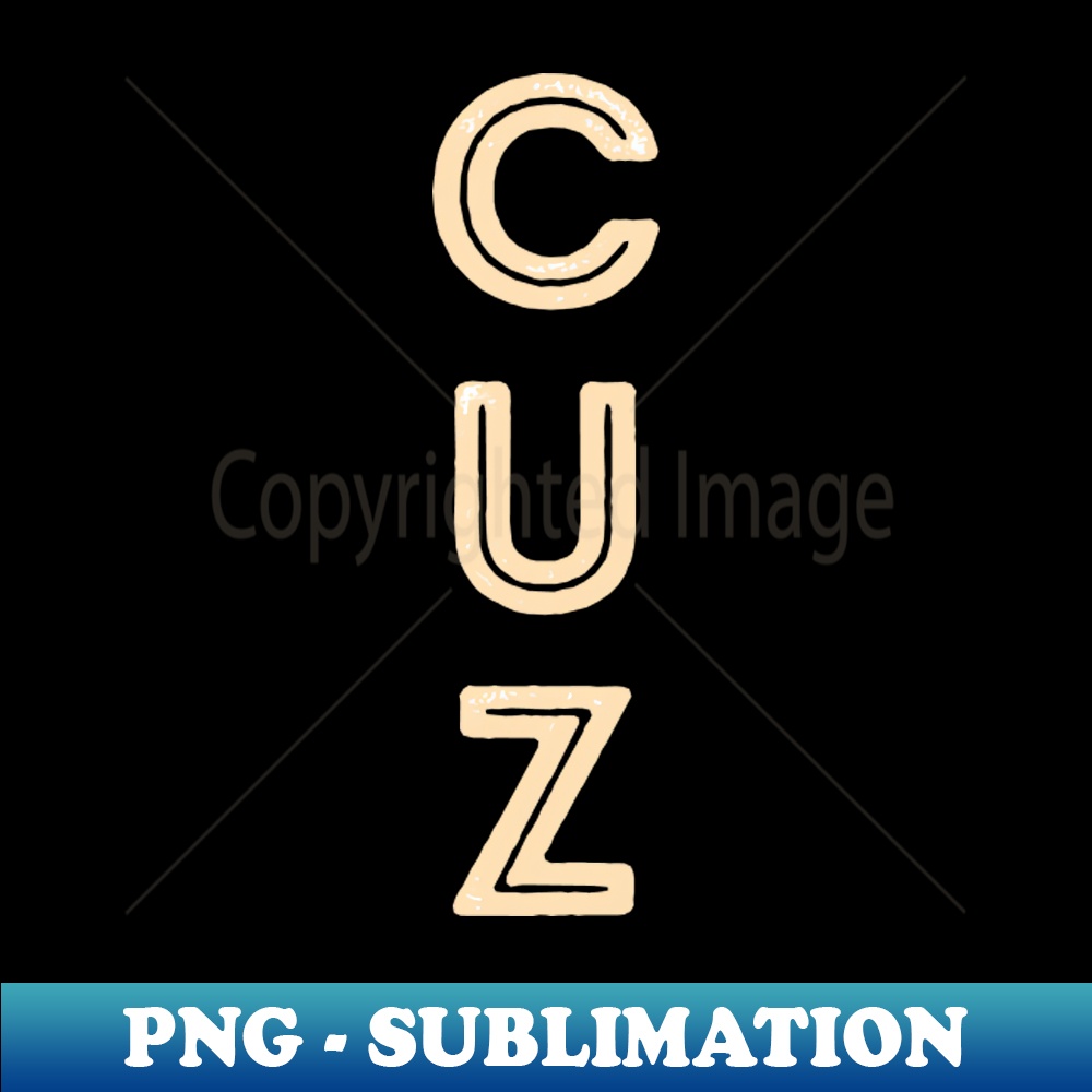 Rustic Capital Letters Word CUZ in Cream - Instant Sublimati | Inspire ...