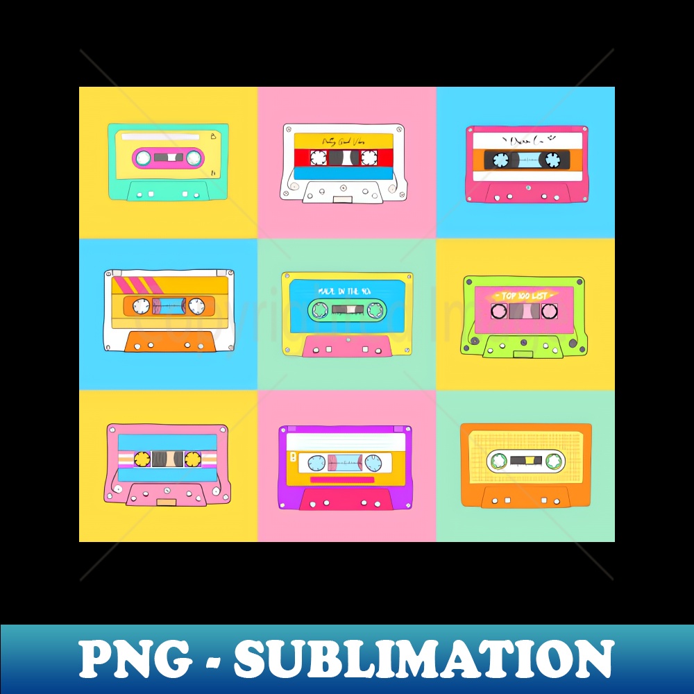 Retro Cassette Tapes in Rainbow Colors - Exclusive Sublimati | Inspire ...