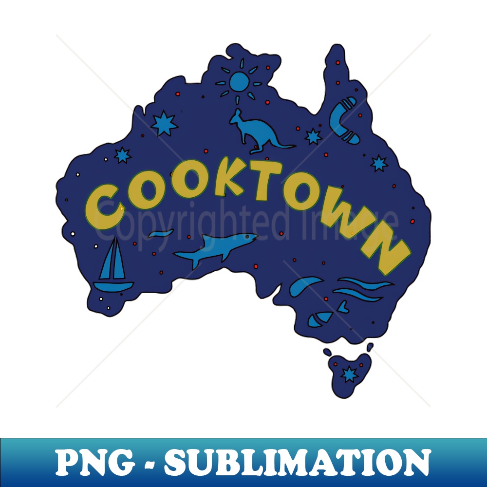 AUSTRALIA MAP AUSSIE COOKTOWN - Instant PNG Sublimation Down - Inspire ...