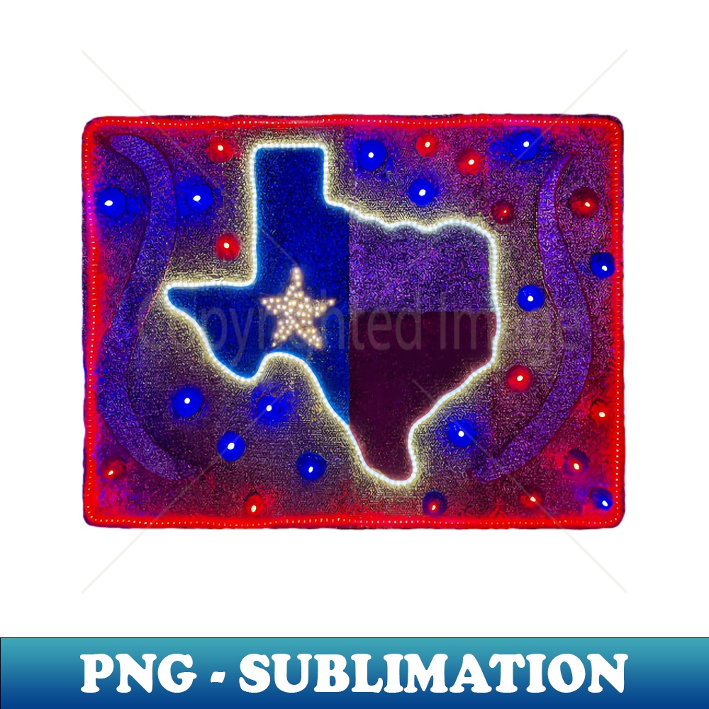 Retro billboard Map of Texas in red white and blue lights - | Inspire ...