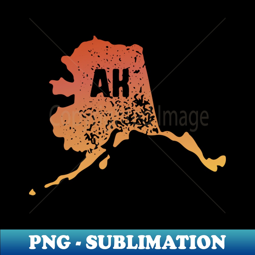 US state pride Stamp map of Alaska AK letters cut out - Excl - Inspire ...