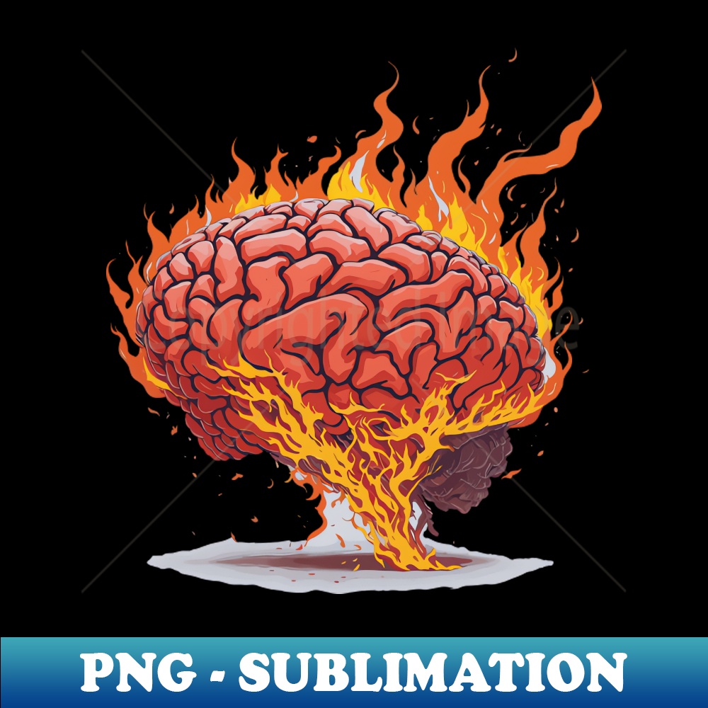 Brain on the fire anime-style white background - Exclusive S | Inspire ...