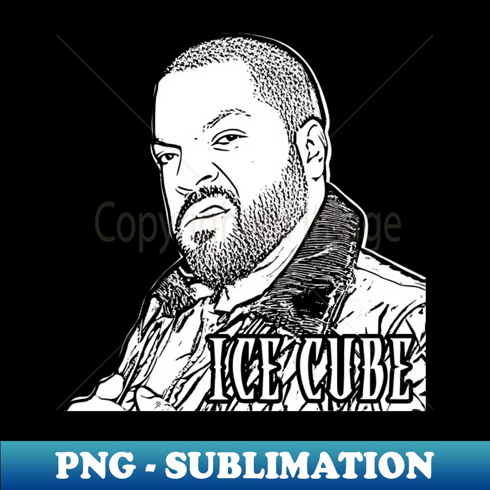 ice cube rapper funny face White lineart - Special Edition | Inspire Uplift