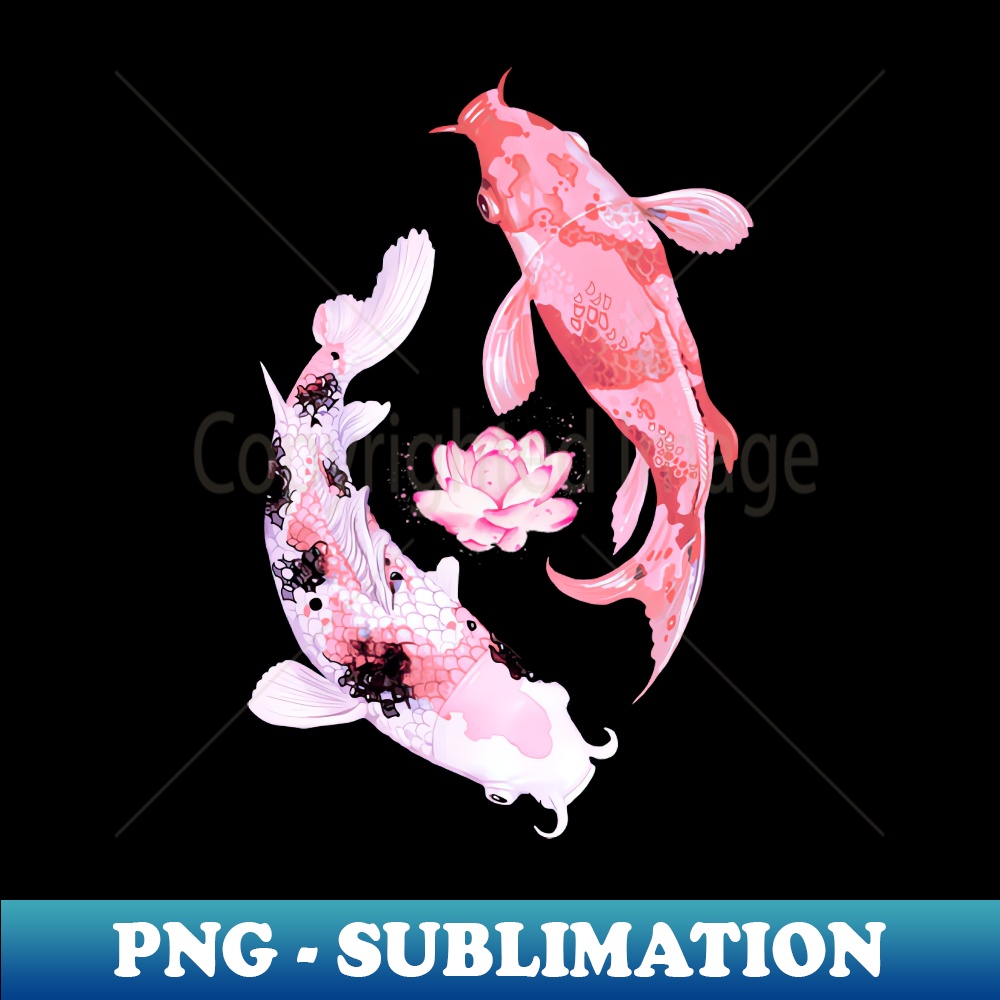 Koi Fish Pink Lotus Flower Two Pink Koi Fish Japanese Koi Lu | Inspire ...