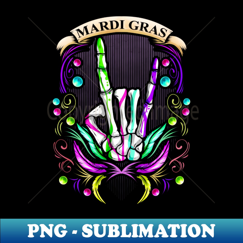 Rocking Skeleton Hand Showing Sign Of The Horns Mardi Gras - | Inspire ...