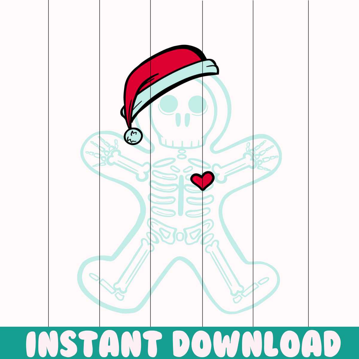 Christmas XRay Gingerbread Man Skeleton SVG Cricut Files | Inspire Uplift