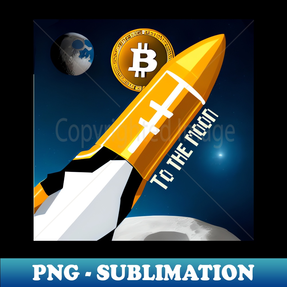 Crypto Liftoff Bitcoin Rocket To The Moon - High-Resolution | Inspire Uplift