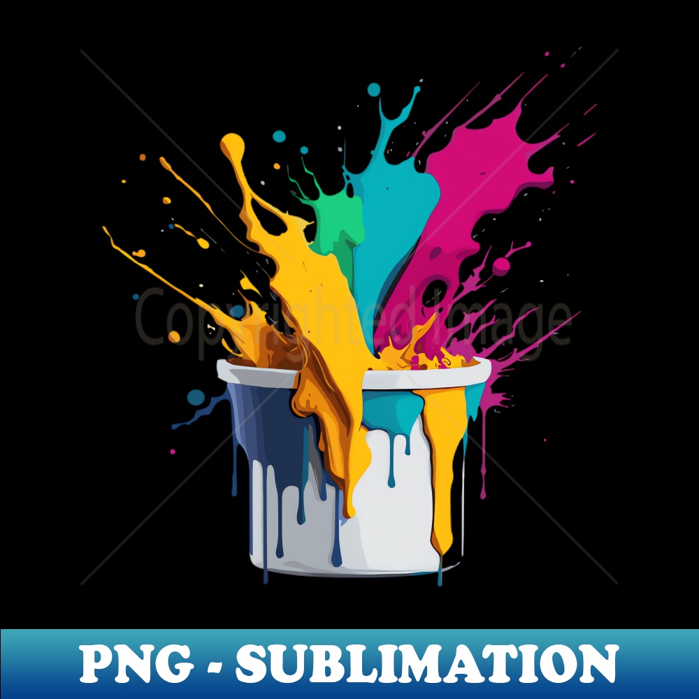 Artistic Vibrance Eye-Catching Paint Bucket Illustration wit | Inspire ...