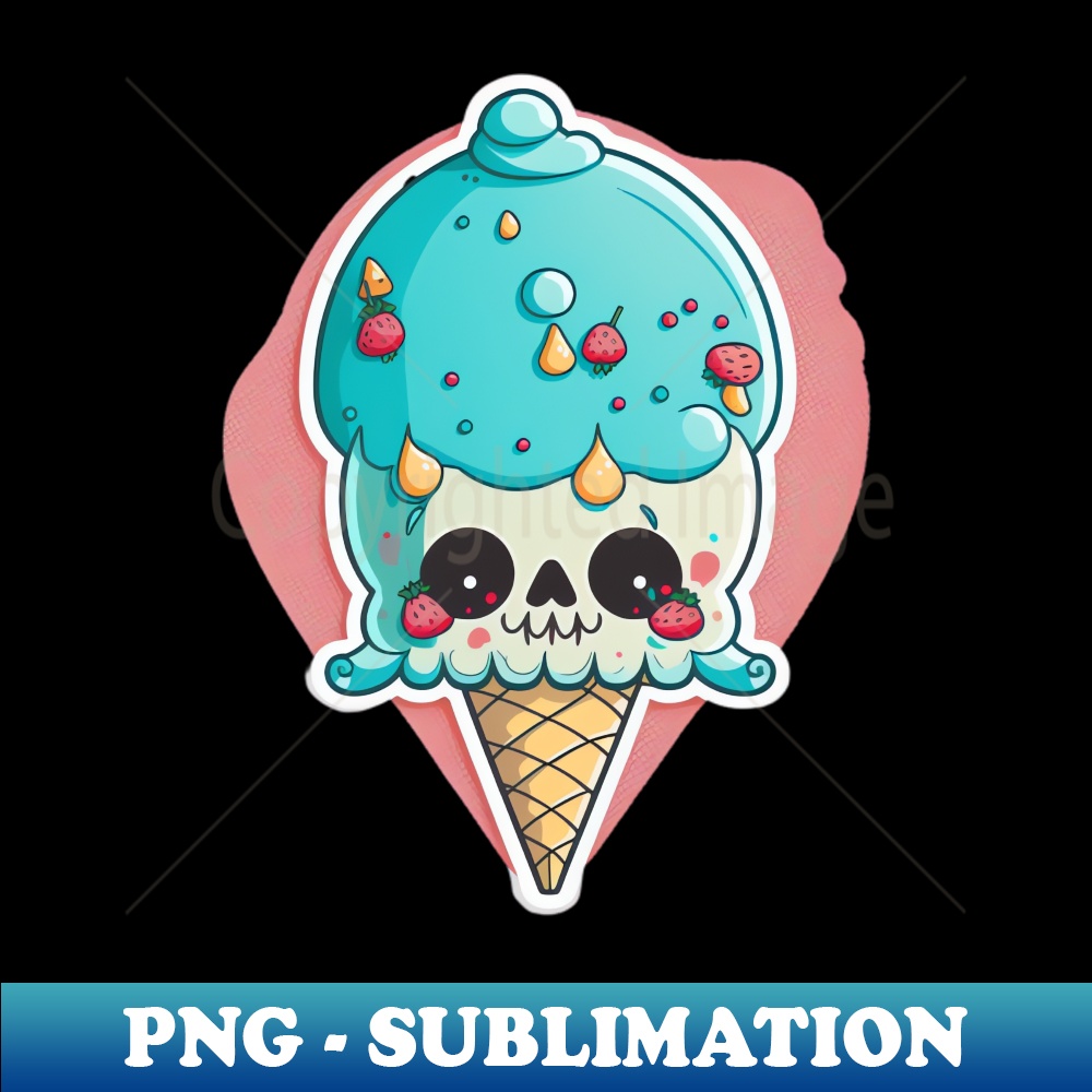 Ice cream Skull Sticker - Premium PNG Sublimation File - Rev | Inspire ...