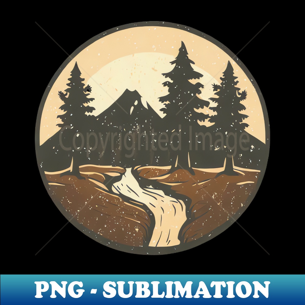 Pine Tree Nature Vintage River - PNG Transparent Digital Dow | Inspire ...