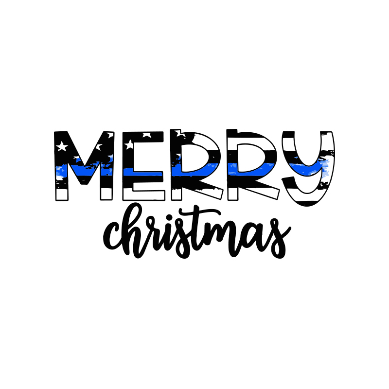 Thin Blue Line police officer Merry Christmas svg sublimatio | Inspire ...