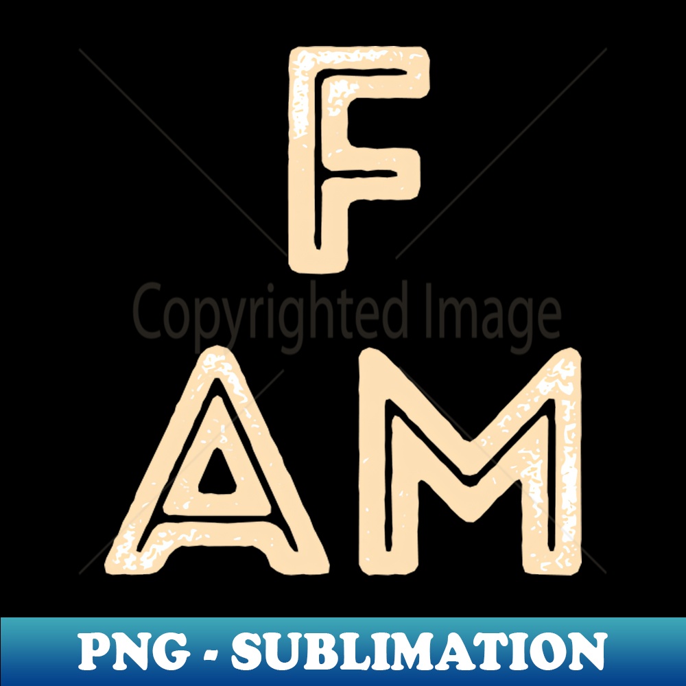 Rustic Capital Letters Word FAM in Cream - Sublimation-Ready | Inspire ...