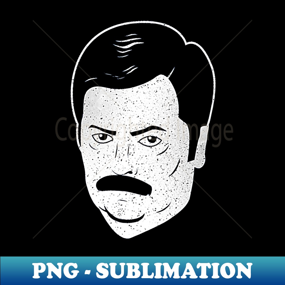 Ron Swanson Face black tee - Retro PNG Sublimation Digital D | Inspire ...