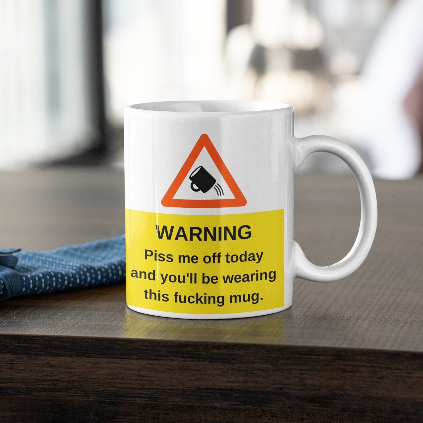 WARNING piss me off today, Large coffee mug, Coworker | Inspire Uplift