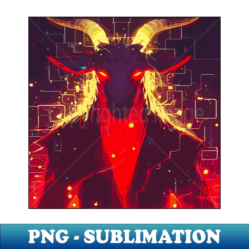 Spooky devil goat on cyberpunk pattern - Decorative Sublimat - Inspire ...