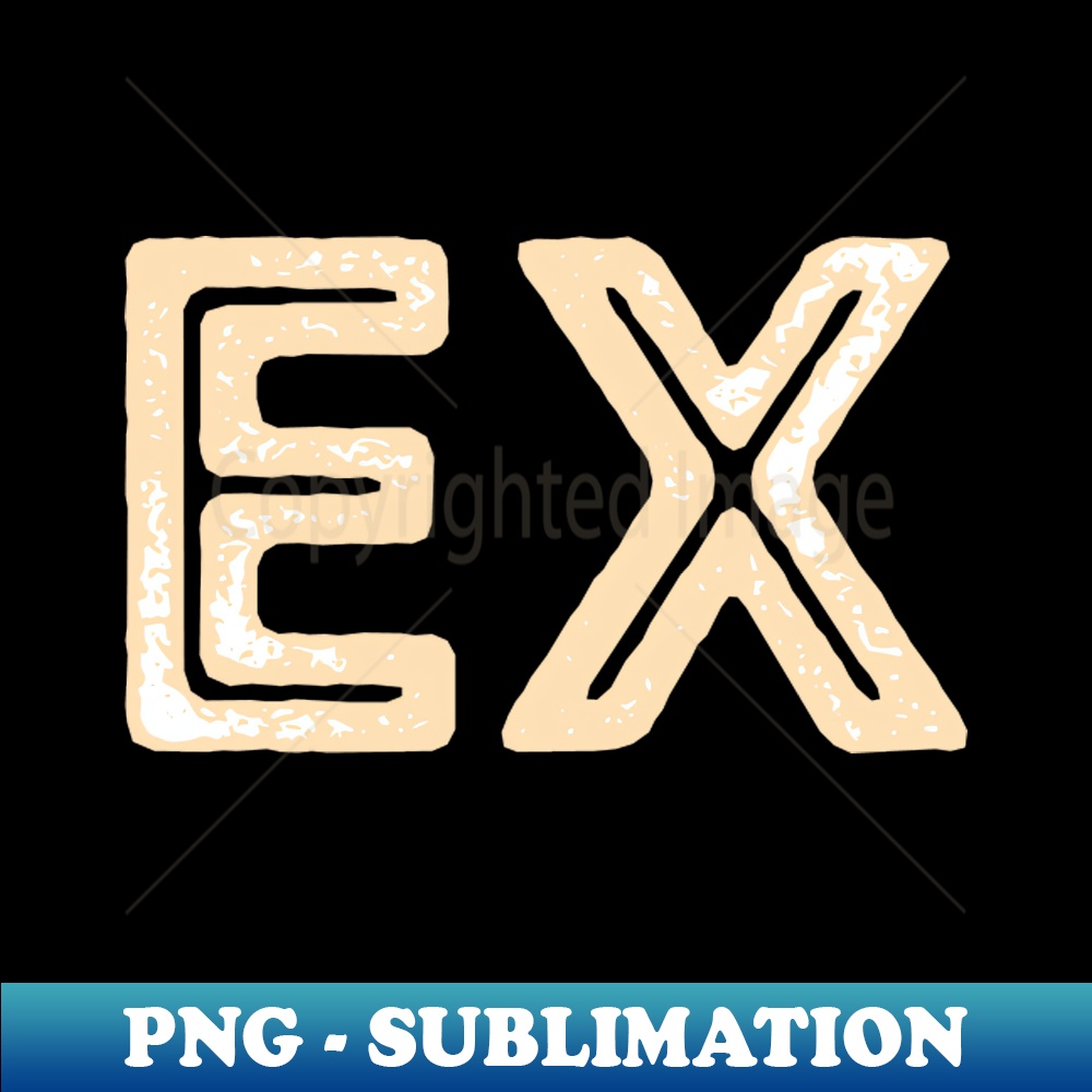 Rustic Capital Letters EX in Cream - Unique Sublimation PNG - Inspire ...