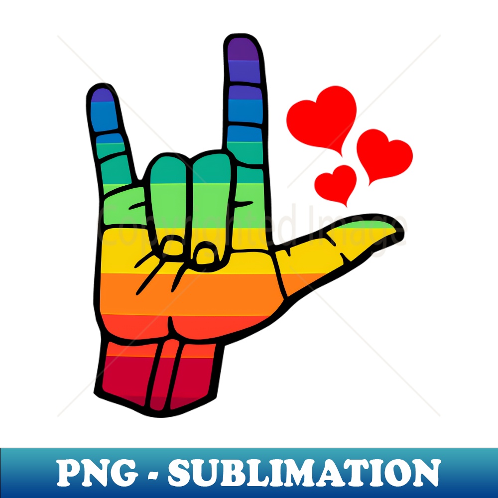 ILY I Love You Rainbow LGBT ASL American Sign Language Desig | Inspire ...
