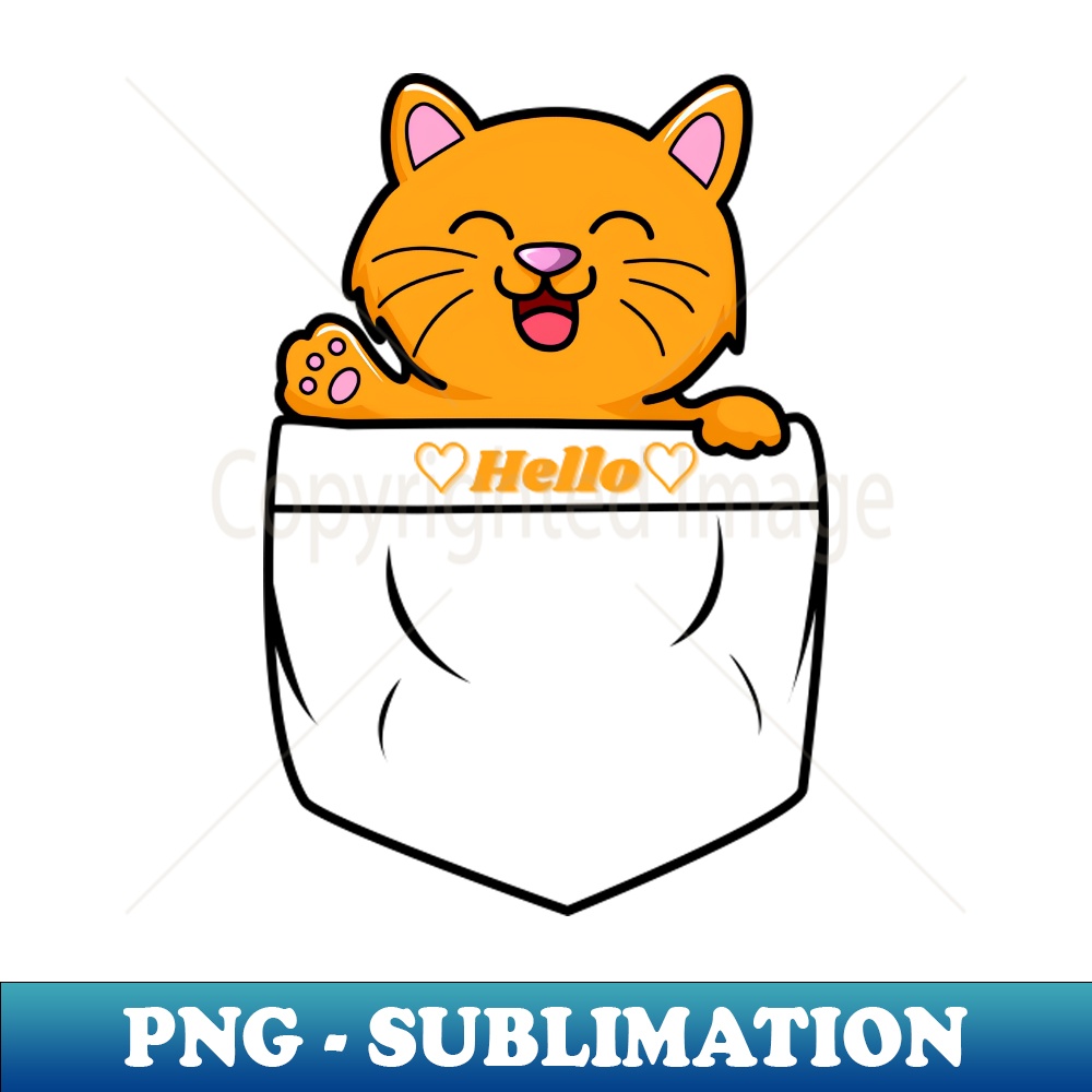 Cute cat popping out of the pocket - PNG Transparent Digital | Inspire ...
