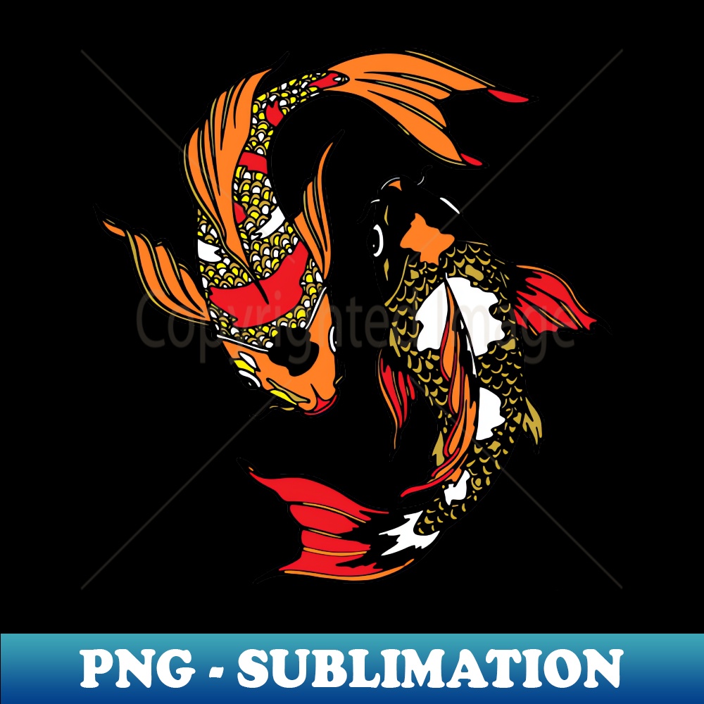 Yin Yang Koi Carp Fish Cut Out - Instant PNG Sublimation Dow | Inspire ...