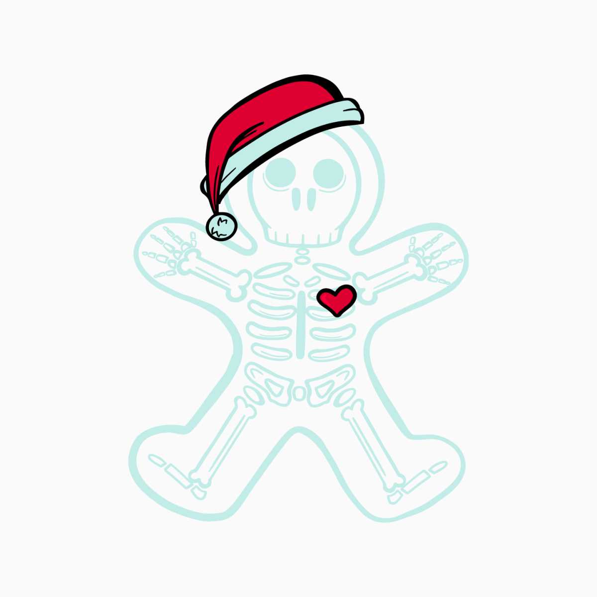 Christmas XRay Gingerbread Man Skeleton SVG Cricut Files | Inspire Uplift