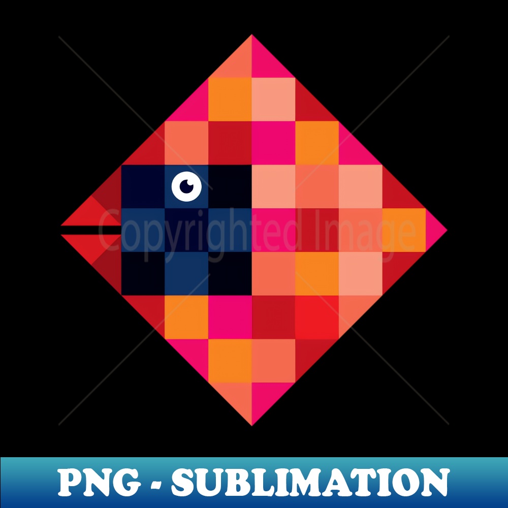 Cardinal Bird in Square Checkered Flag Pixel Style - Exclusi | Inspire ...