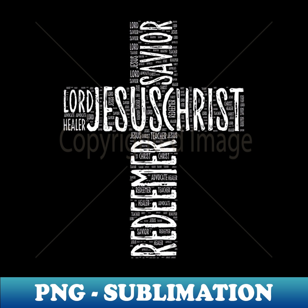 Jesus Christ Word Art Cross - Trendy Sublimation Digital Dow - Inspire ...
