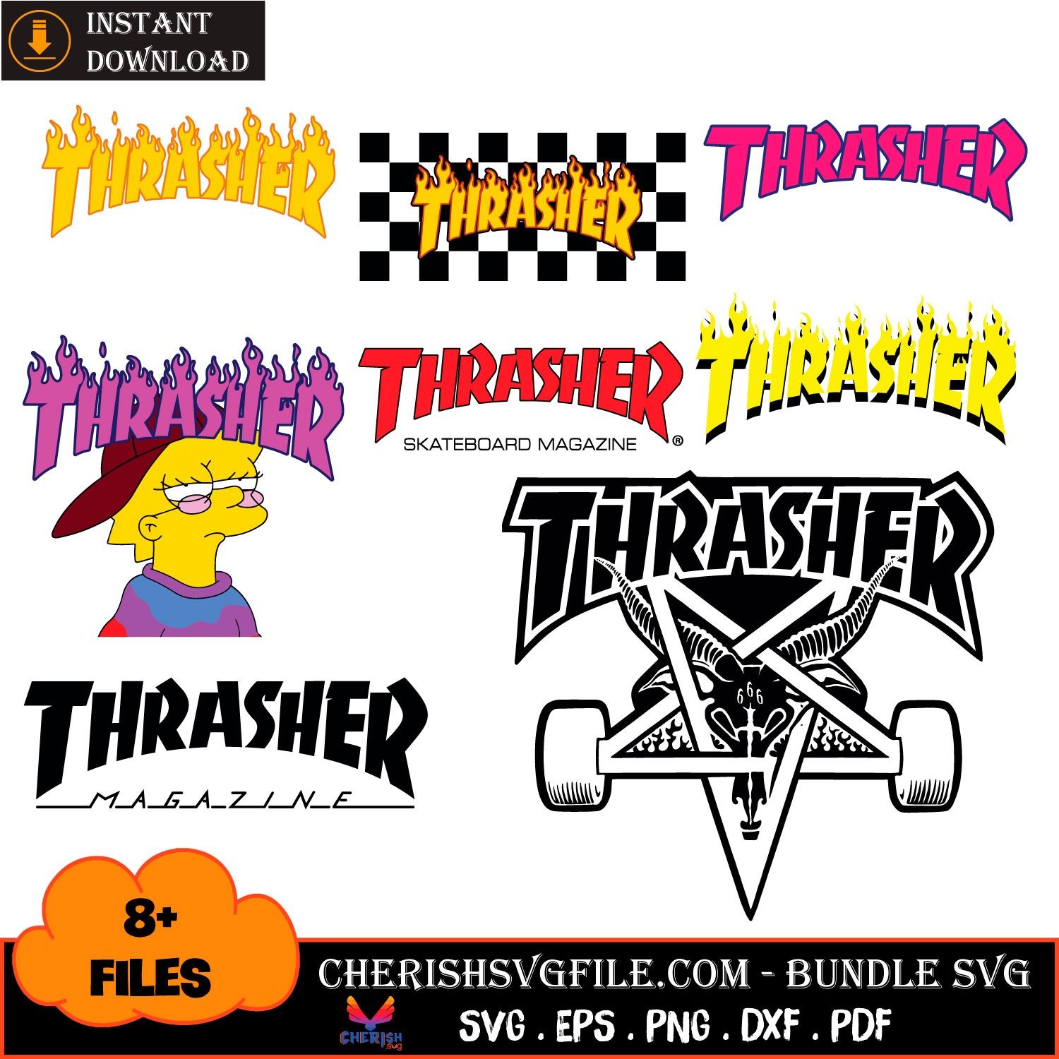 8 Files Thrasher Logo Bundle Svg, Trending Svg, Thrasher Mag | Inspire ...