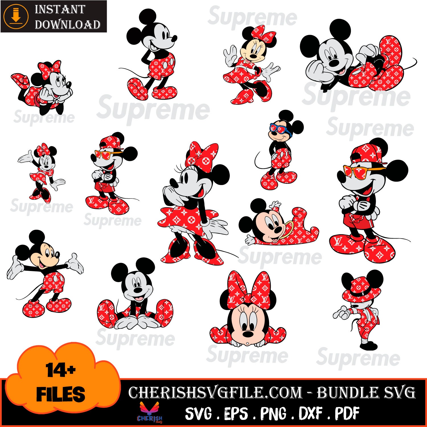 14 Files Minnie Mouse And Mickey Mouse Wearing Red Clothes B - Inspire ...