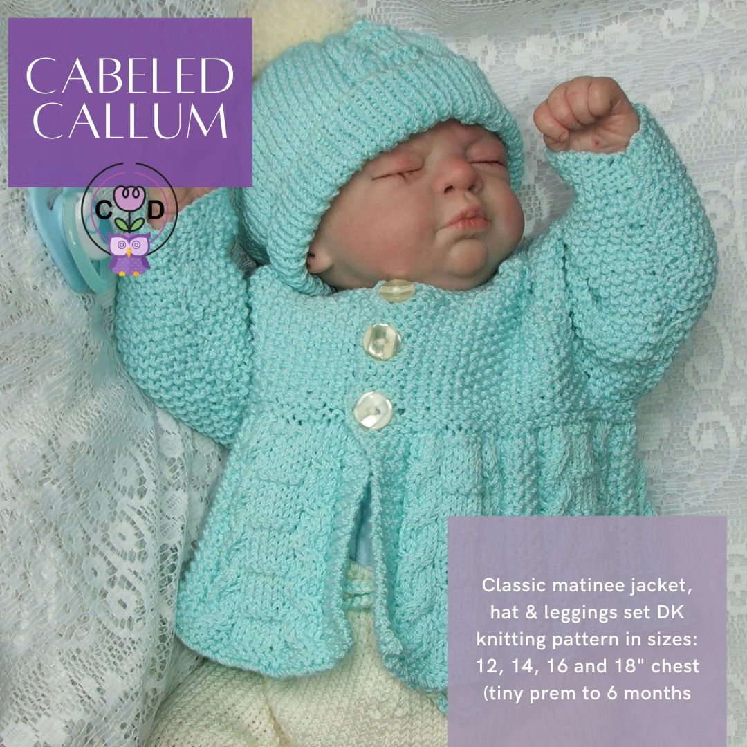 Cabled Callum - Baby Knitting pattern. Baby pram set knittin | Inspire ...