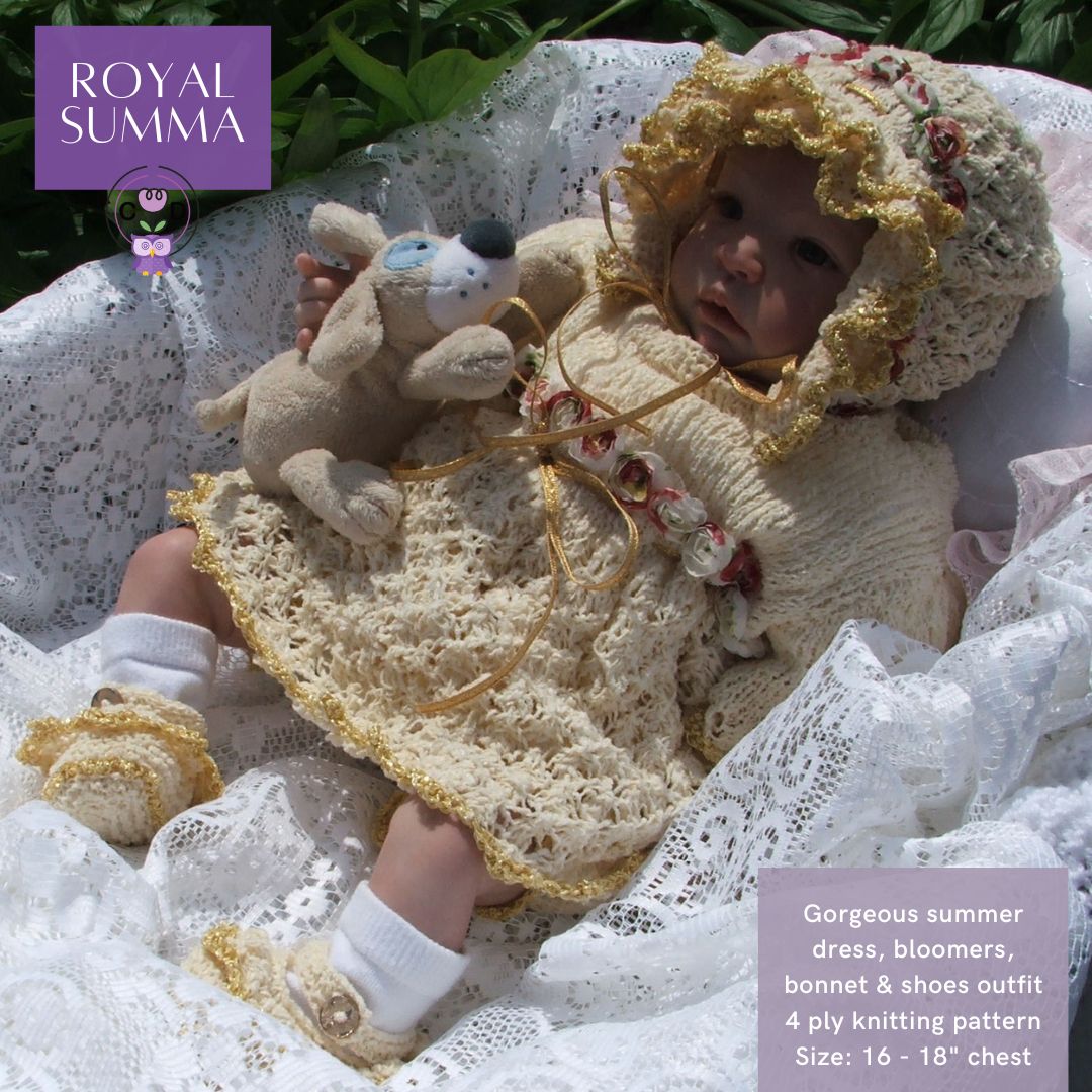 Royal Summa - Baby Knitting Pattern. Baby dress knitting tut - Inspire ...