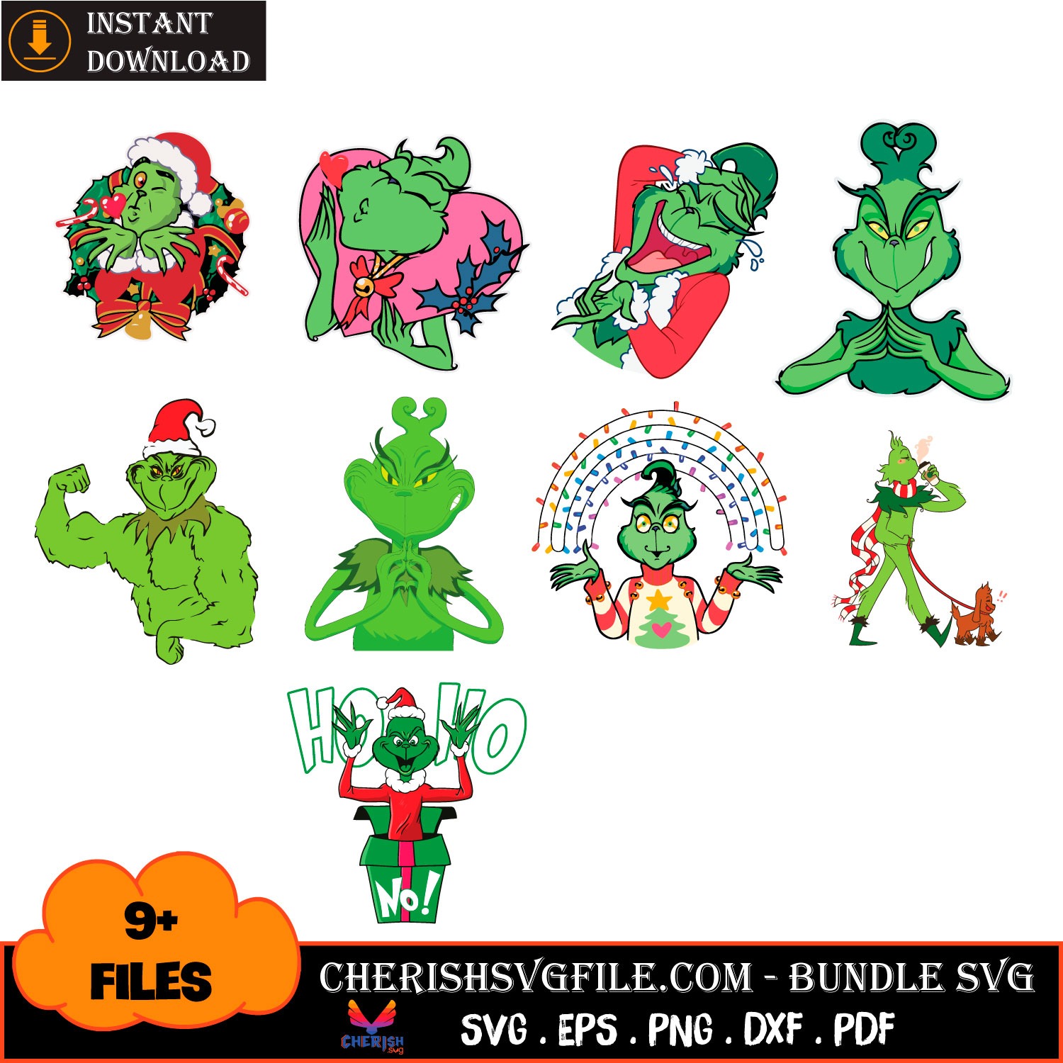 9 Designs About Funny Grinch Bundle Svg, Christmas Svg | Inspire Uplift