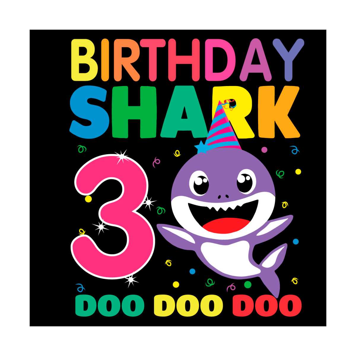 Birthday 3 Years Old Baby Shark Svg, Birthday Svg, 3rd Birth | Inspire Uplift