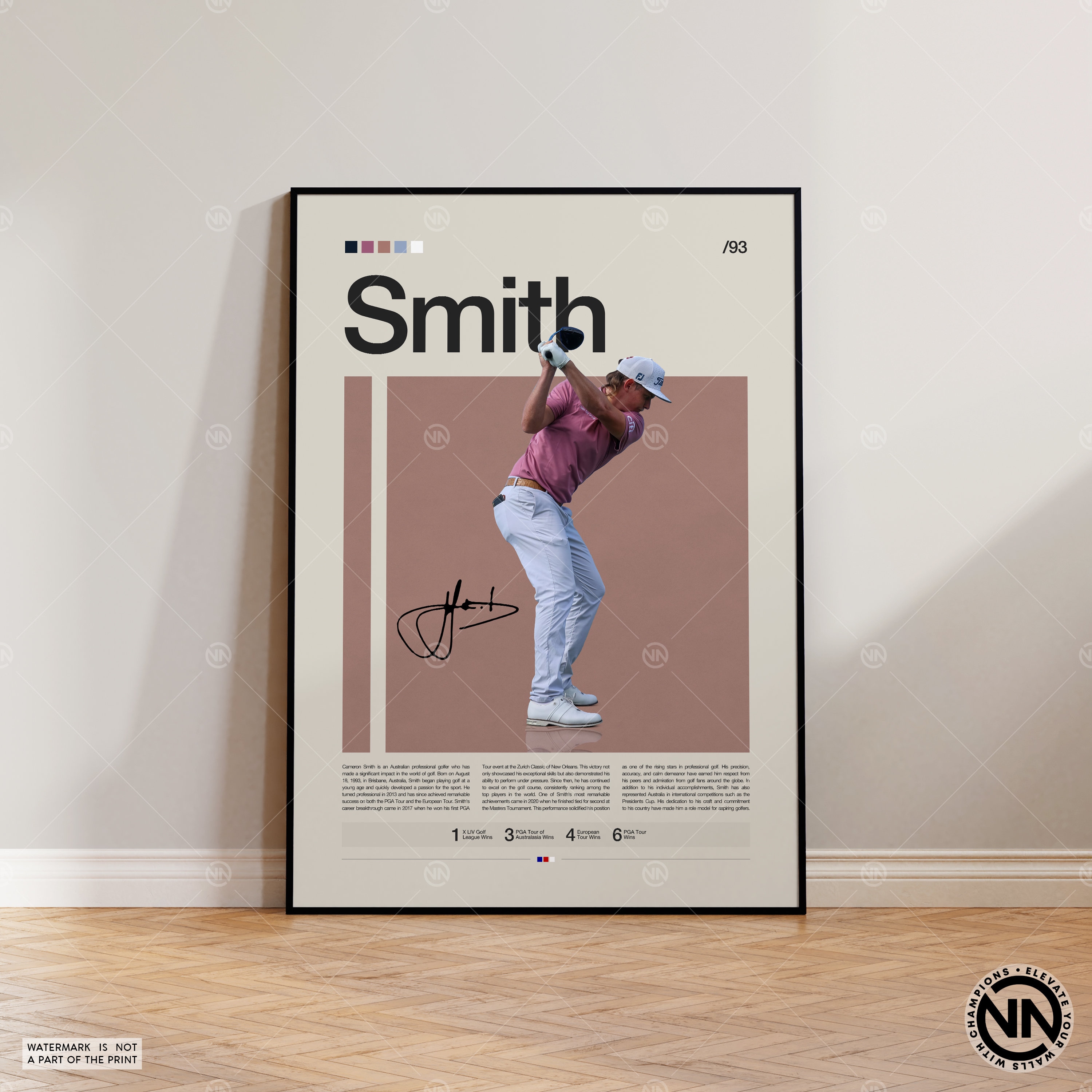 Cameron Smith Poster, Golf Poster, Motivational Poster, Spor | Inspire ...
